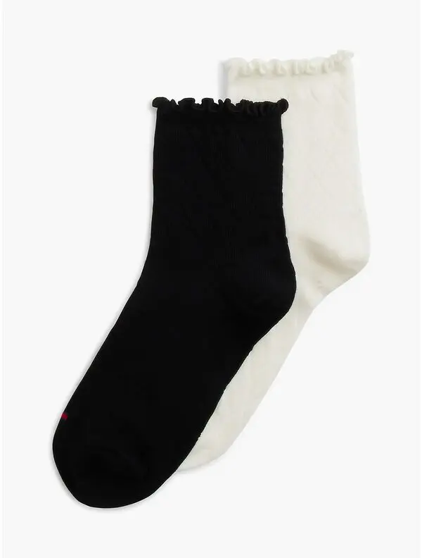 Tommy Hilfiger Pointelle Mini Trouser Sock 2-pack