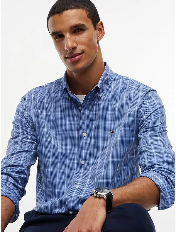 Tommy Hilfiger Regular Fit Windowpane Tech Shirt