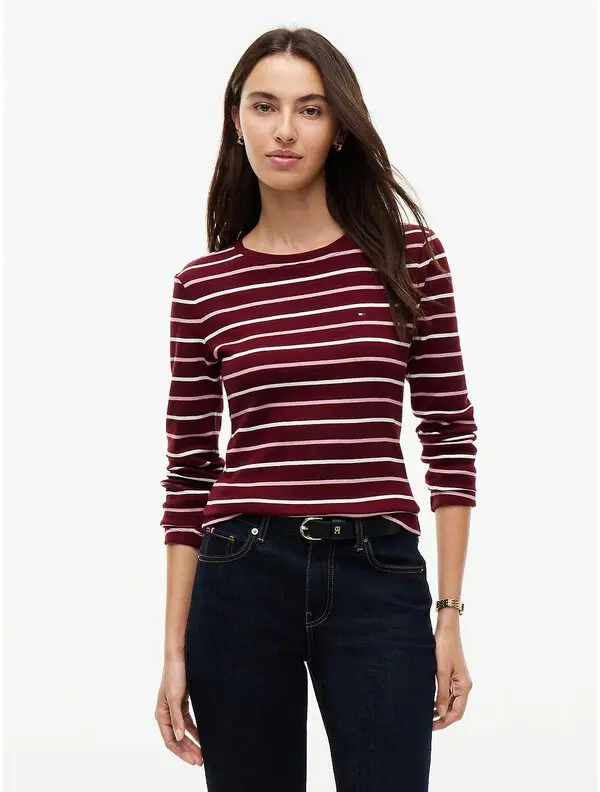 Tommy Hilfiger Long Sleeve Striped Cotton T-shirt