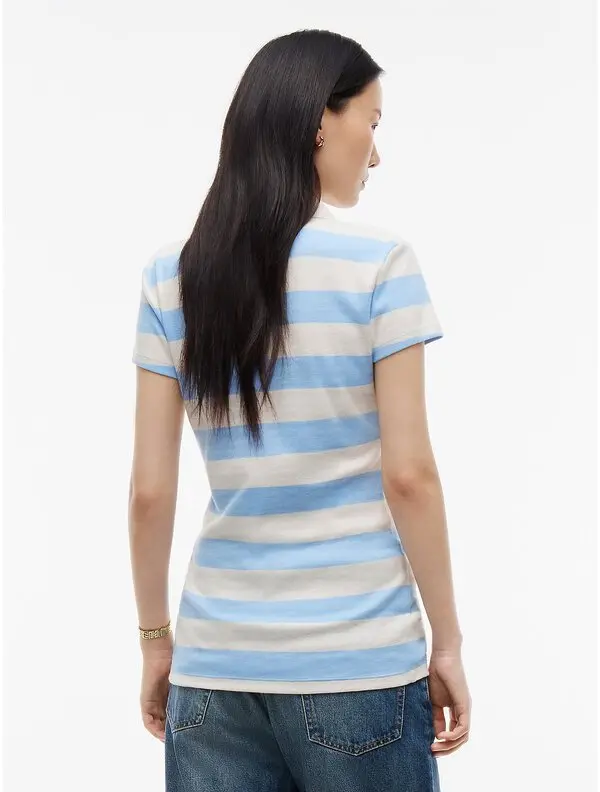 Tommy Hilfiger Slim Fit Rugby Striped Zip Polo - Light Blue