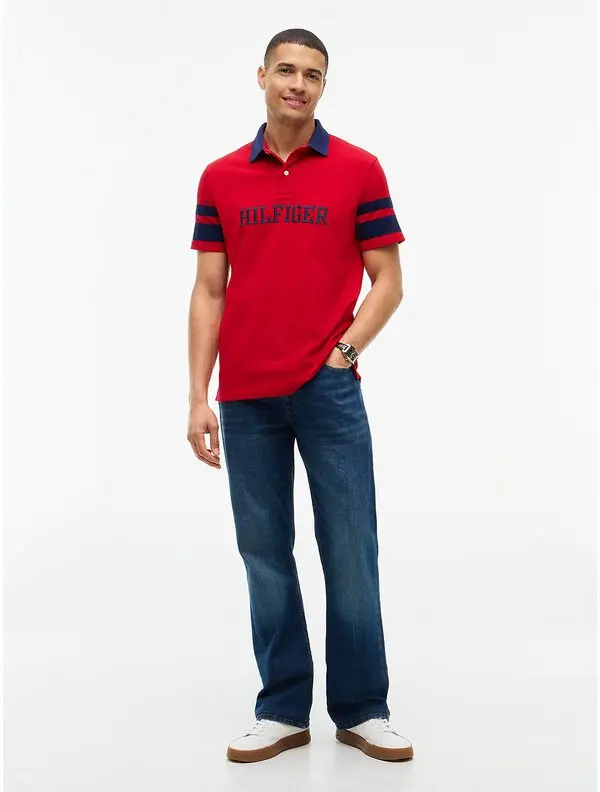 Tommy Hilfiger Regular Fit Varsity Stripe Logo Polo