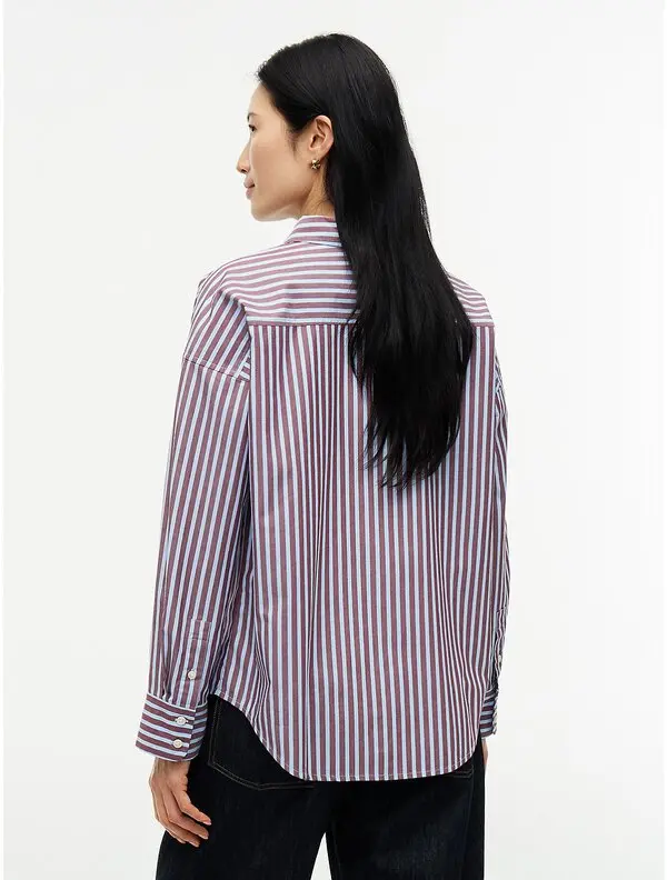 Tommy Hilfiger Oversized Striped Poplin Pocket Shirt