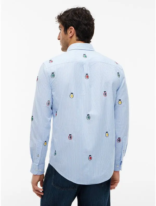 Tommy Hilfiger Regular Fit Allover Crest Striped Shirt