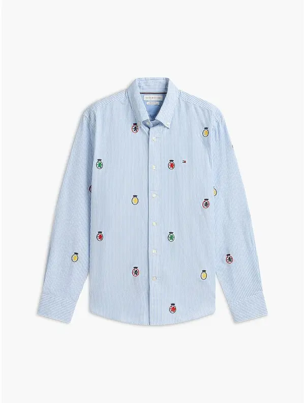 Tommy Hilfiger Regular Fit Allover Crest Striped Shirt