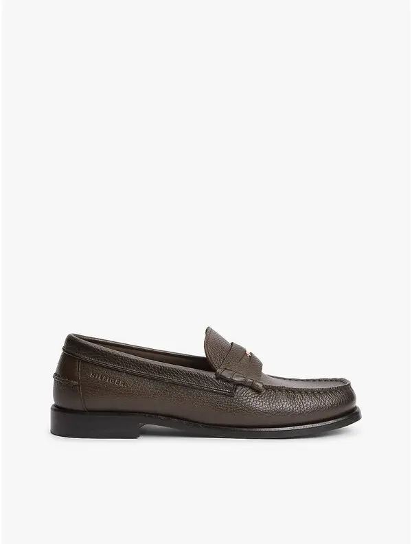 Tommy Hilfiger Pebble Grain Leather Penny Loafers