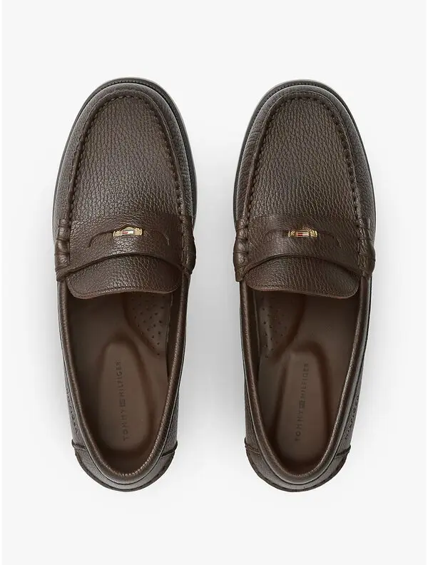 Tommy Hilfiger Pebble Grain Leather Penny Loafers