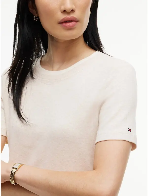 Tommy Hilfiger Ribbed Contrast-collar T-shirt