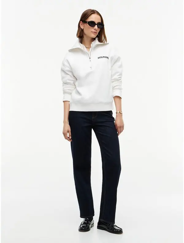 Tommy Hilfiger Flocked Monotype Quarter-zip Sweatshirt