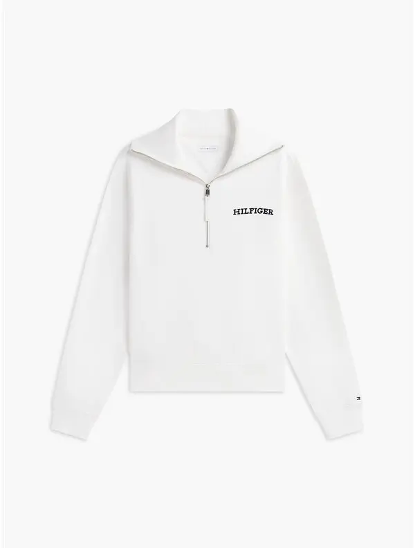 Tommy Hilfiger Flocked Monotype Quarter-zip Sweatshirt