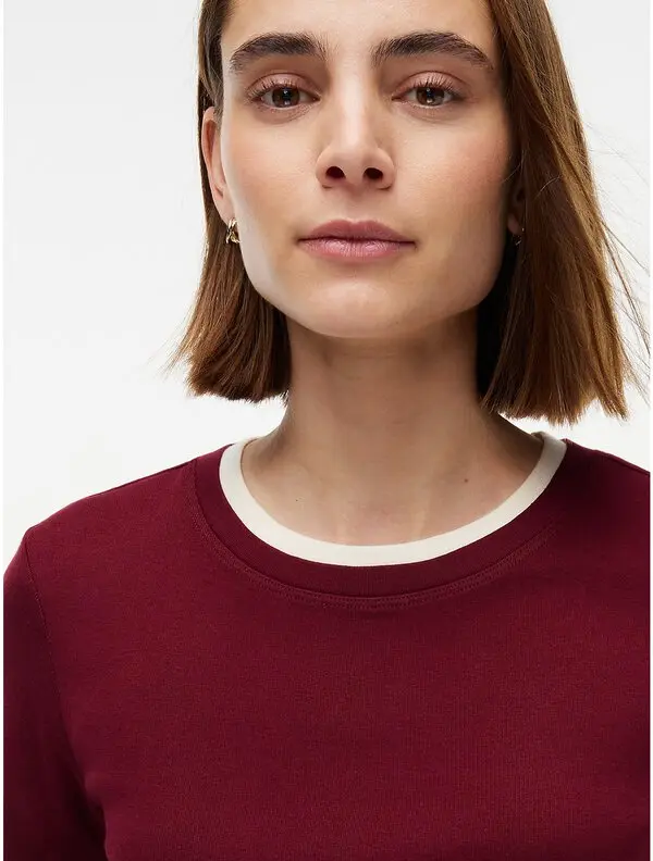 Tommy Hilfiger Ribbed Contrast-collar T-shirt