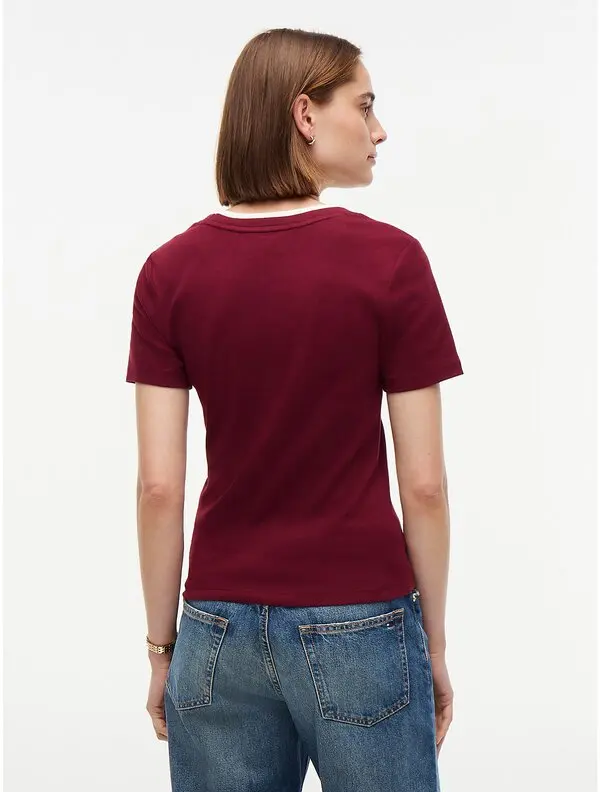 Tommy Hilfiger Ribbed Contrast-collar T-shirt