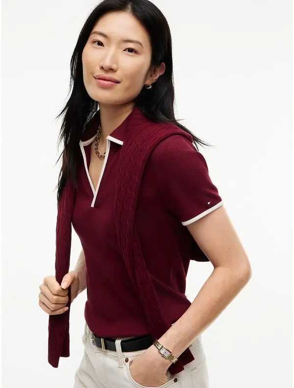Tommy Hilfiger Tipped Split Placket Stretch Polo
