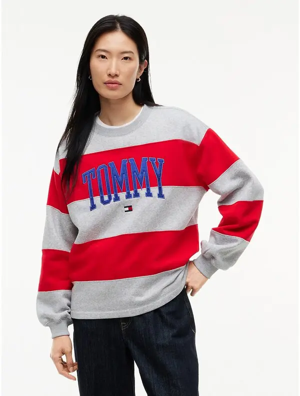 Tommy Hilfiger Varsity Logo Rugby Stripe Sweatshirt