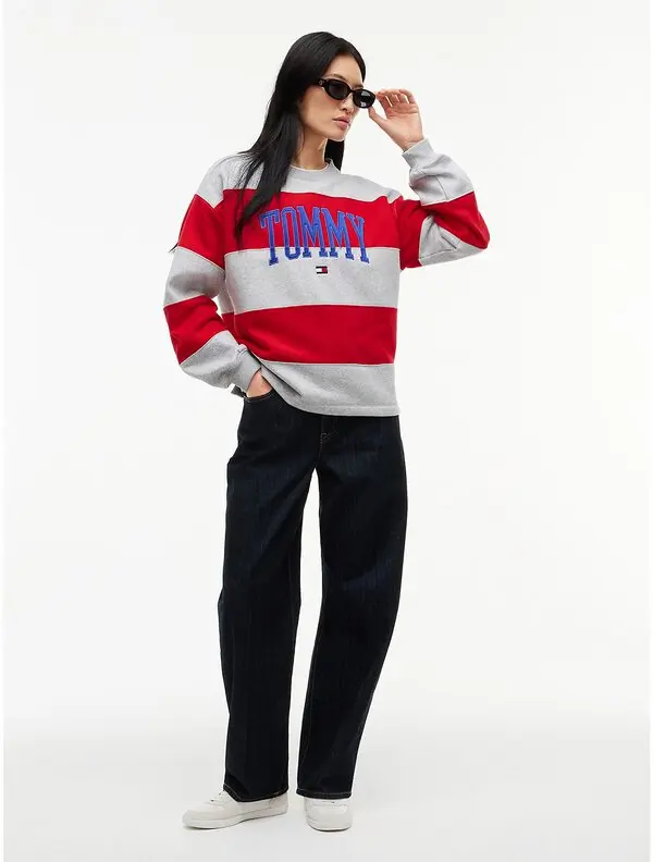 Tommy Hilfiger Varsity Logo Rugby Stripe Sweatshirt