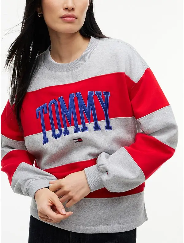 Tommy Hilfiger Varsity Logo Rugby Stripe Sweatshirt