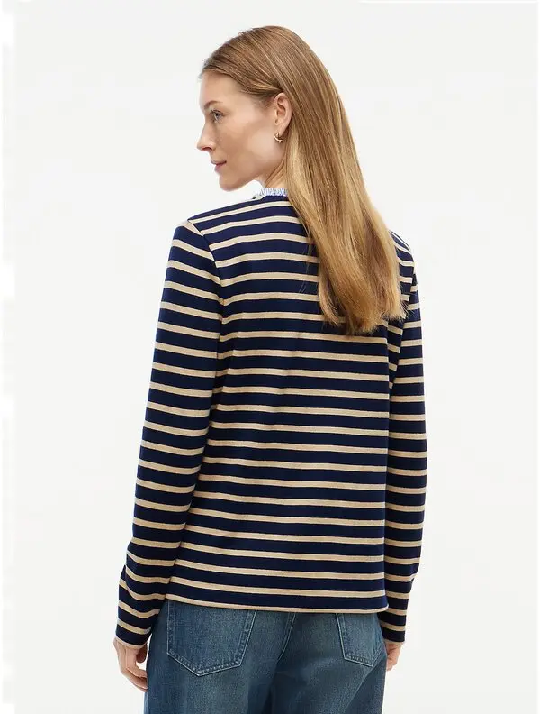 Tommy Hilfiger Ruffle-trim Striped Interlock Henley