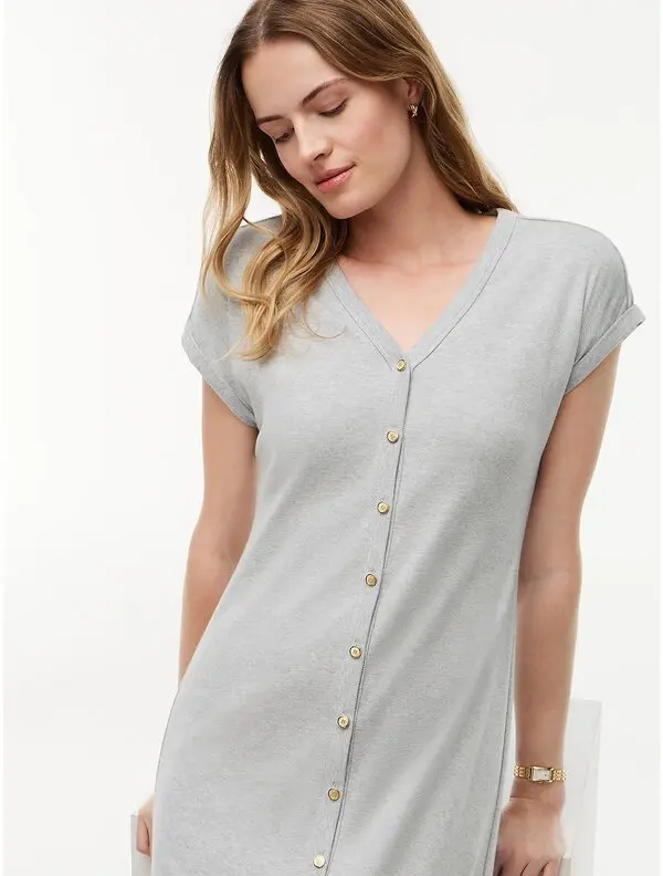 Tommy Hilfiger Gold-button Interlock Midi Dress