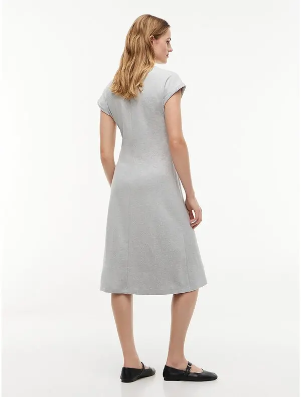 Tommy Hilfiger Gold-button Interlock Midi Dress