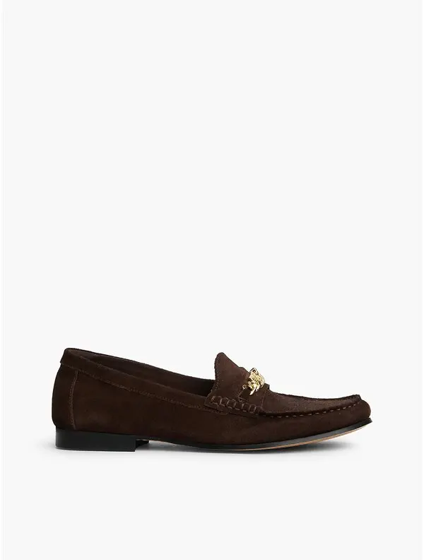 Tommy Hilfiger Chain-link Suede Loafers - Legacy Brown