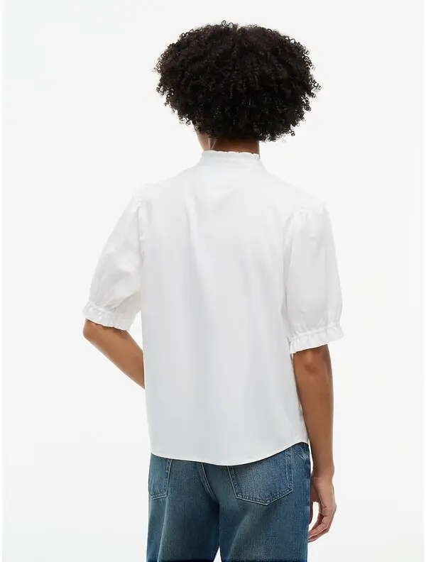Tommy Hilfiger Ruffle Trim Poplin Shirt