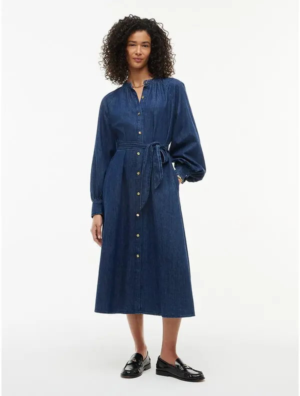 Tommy Hilfiger Belted Denim Midi Dress