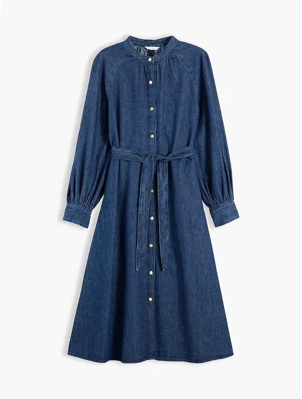 Tommy Hilfiger Belted Denim Midi Dress