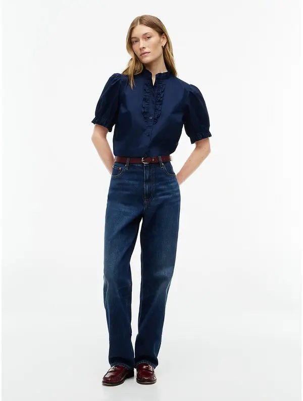 Tommy Hilfiger Ruffle Trim Poplin Shirt
