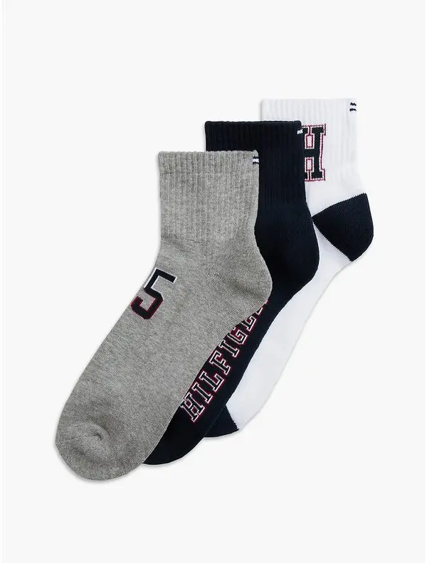 Tommy Hilfiger Varsity Logo Quarter-top Sock 3-pack