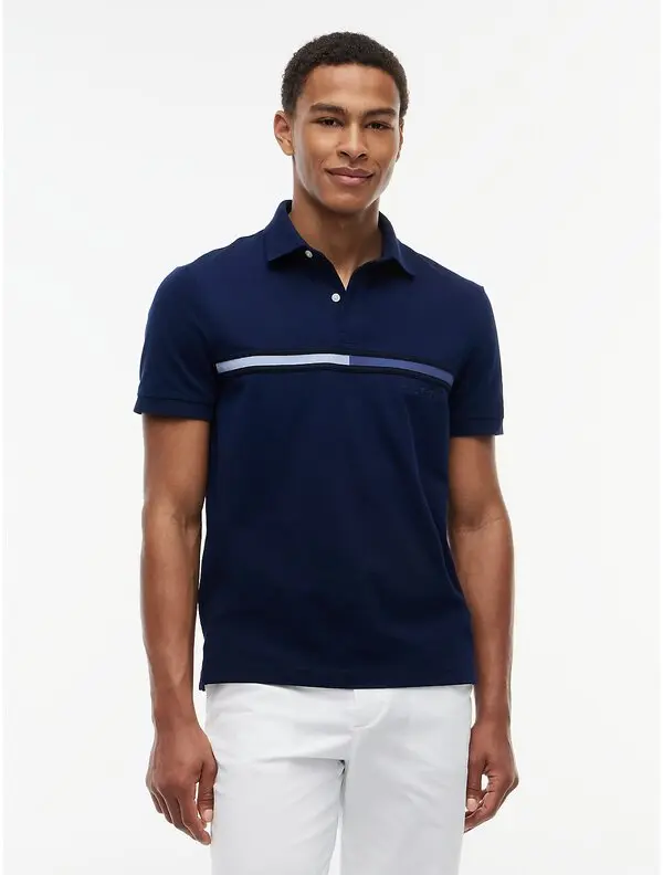 Tommy Hilfiger Regular Fit Signature Flag Stripe Polo - Light Navy