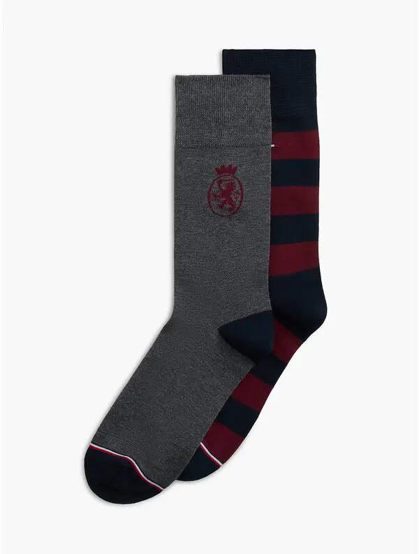 Tommy Hilfiger Stripe & Crest Trouser Sock 2-pack