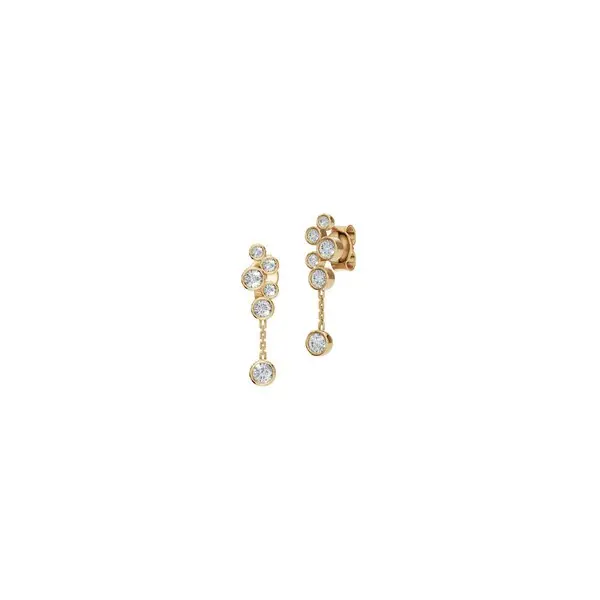 AYA FINE JEWELRY Round Lab Grown Diamond Dangle Drop Earrings In 14k Gold - Yellow