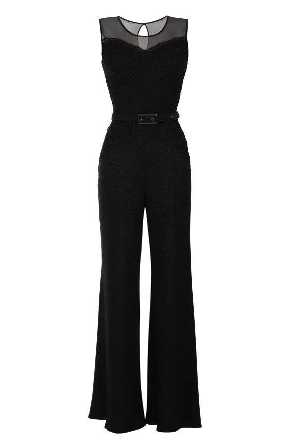 LUNA FASHION HOUSE Jody Lace Jumpsuit With Wide Leg