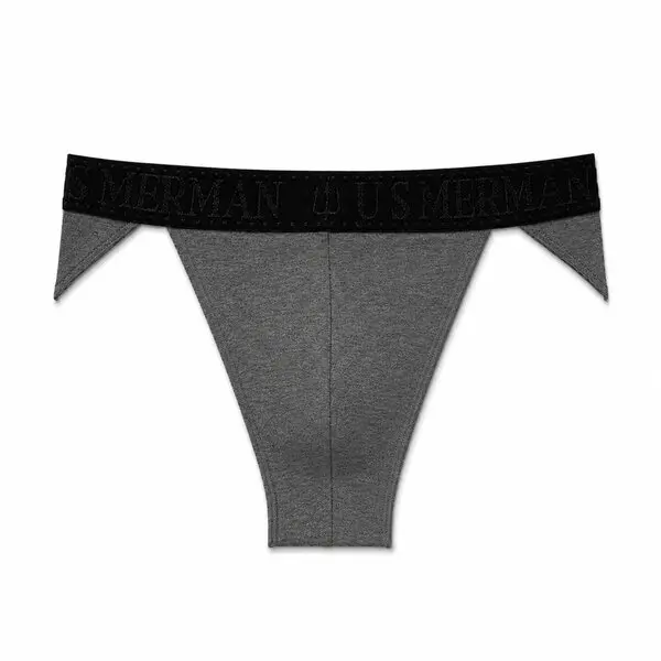 US MERMAN Athletic Brief With Metallic Logo - Grey