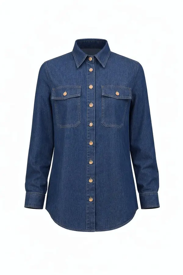 EXQUISE Duwayne Long Sleeve Denim Shirt