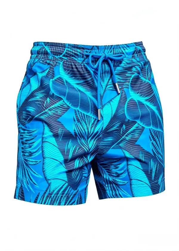 VAYLA Mid-length Swim Shorts In Tropical Palm Print