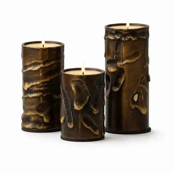 MARLETH Modern Brass Candle Holder Set