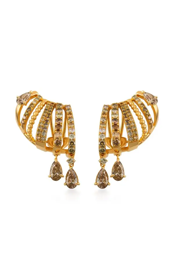 KHEPRI Fancy Color Diamond Pave Cages Pear Drops