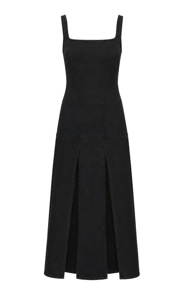 Dala Strip Denim Maxi Dress