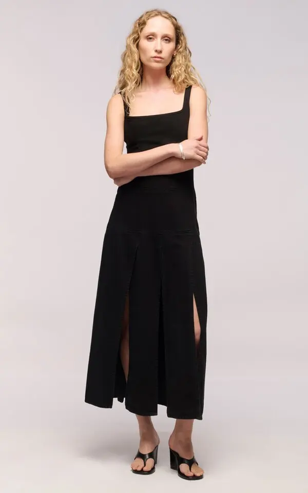 Dala Strip Denim Maxi Dress