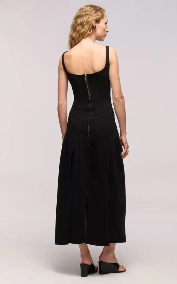 Dala Strip Denim Maxi Dress