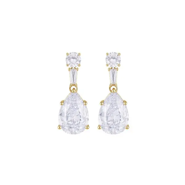 STEPHANIE BROWNE AUSTRALIA Gala Drop Earrings With Pear-cut Zirconia - Gold