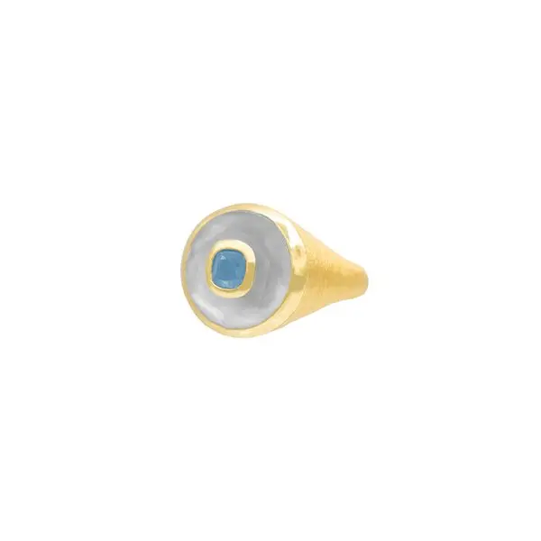 MARCIA MORAN Annie Ring -mother Of Pearl And Tanzanite - White