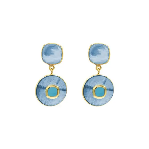 MARCIA MORAN Inelda Earrings Tanzanite And Topaz - Blue
