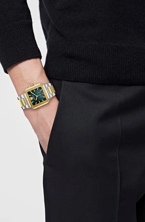 Versace Greca Edge Two-tone Bracelet Watch