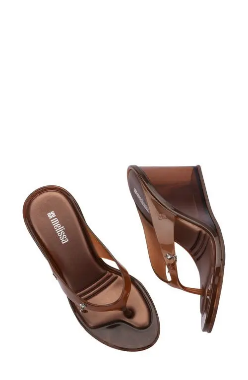 Melissa Nabeela Wedge Flip Flop - Clear Brown