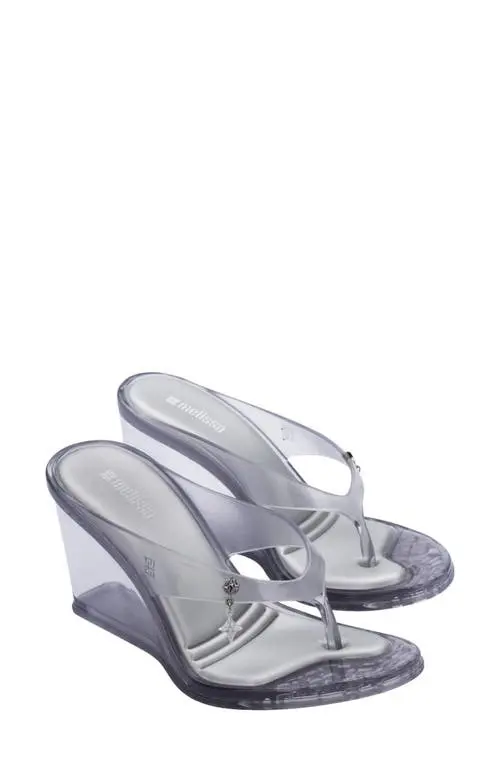 Melissa Nabeela Wedge Flip Flop - Clear Grey