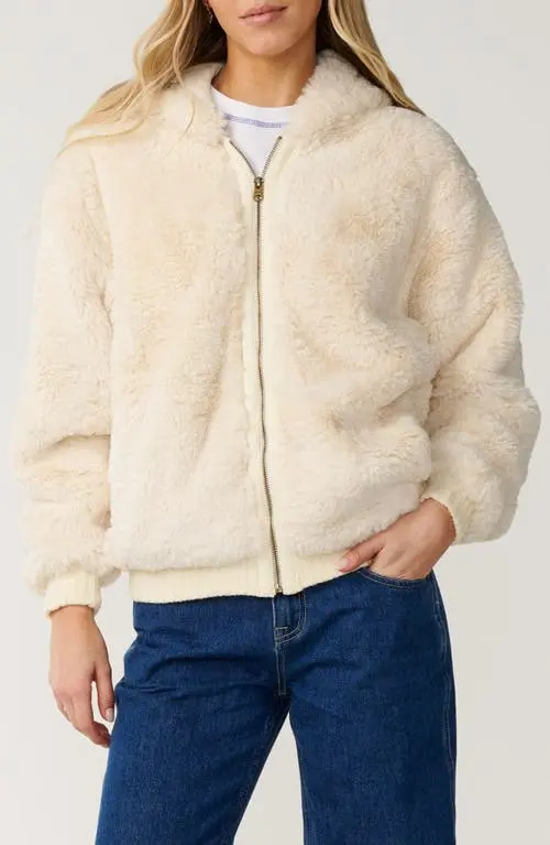 Rip Curl Bossa Nova Fluffy Faux Fur Hooded Jacket