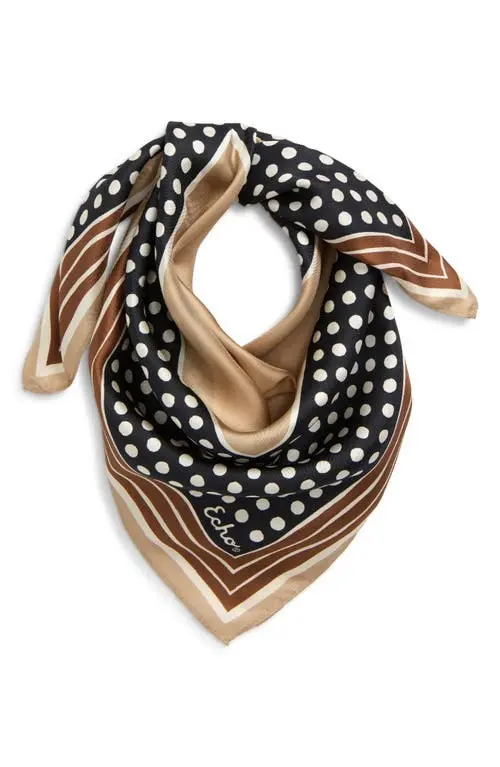 Echo Dotty Silk Bandana - Black