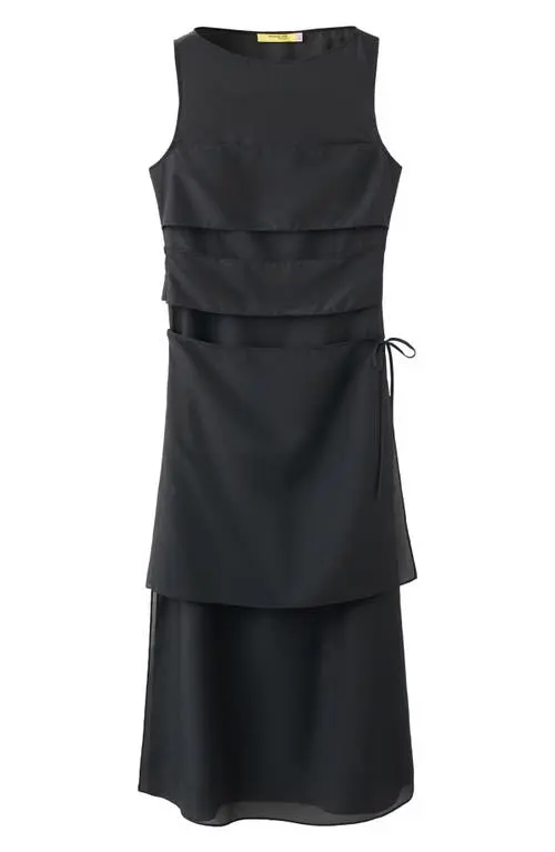 Mango Semi-sheer Paneled Overlay Dress
