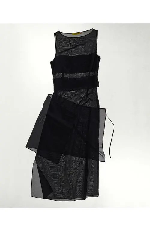 Mango Semi-sheer Paneled Overlay Dress